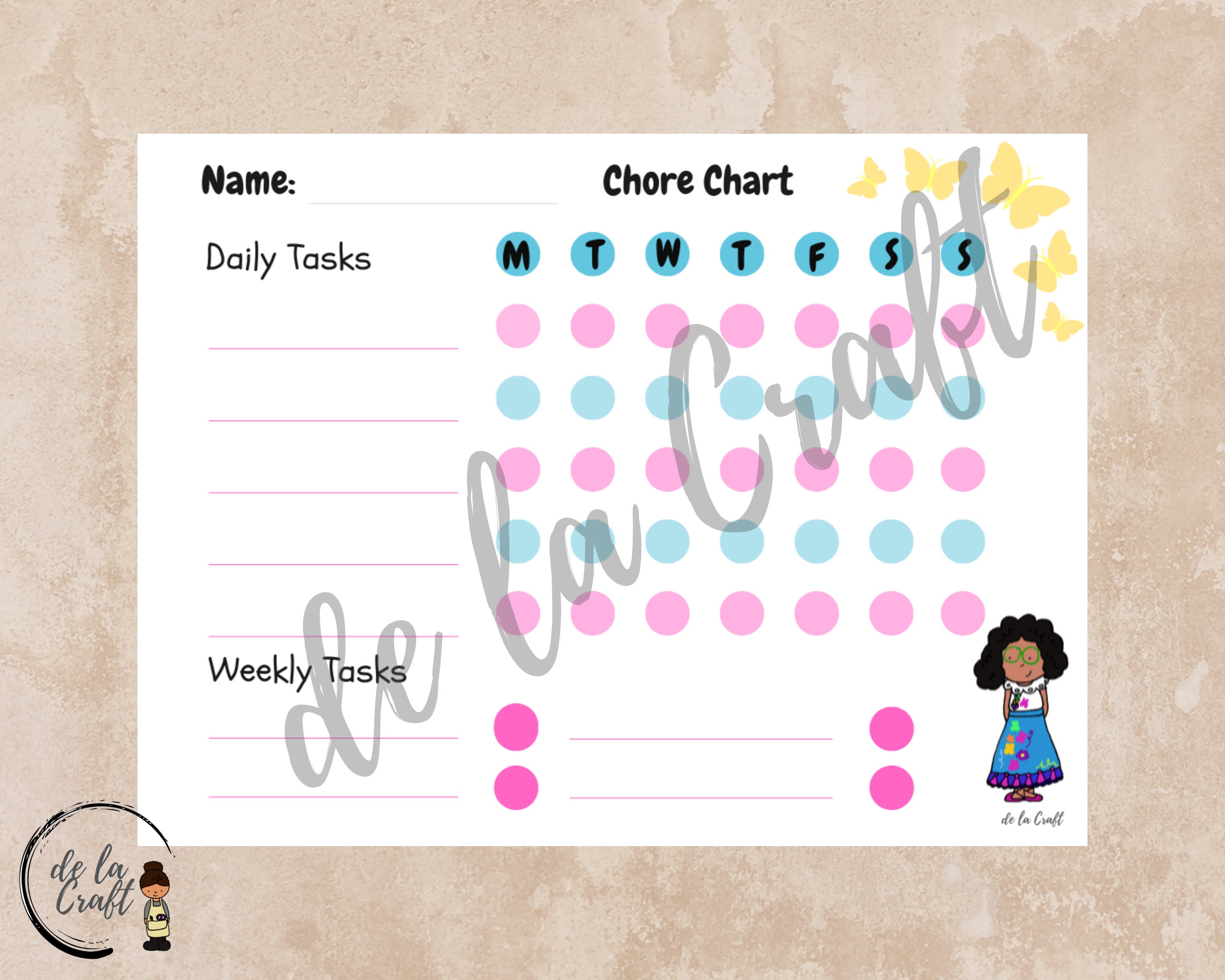 Editable Princess Chore Chart Fillable Chore Chart Tracker - Etsy