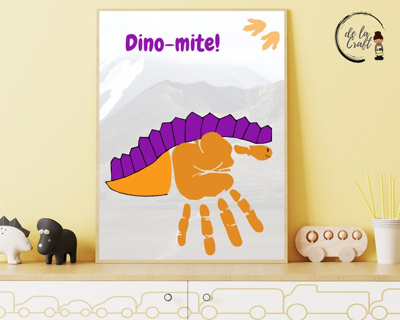 Dinosaur Handprint and Footprint Art Craft - Etsy