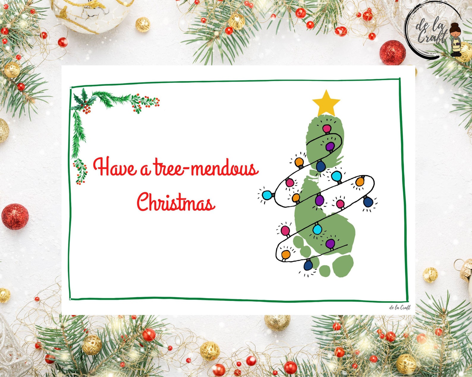 Christmas Handprint Footprint Art Craft Bundle, Printable Christmas ...
