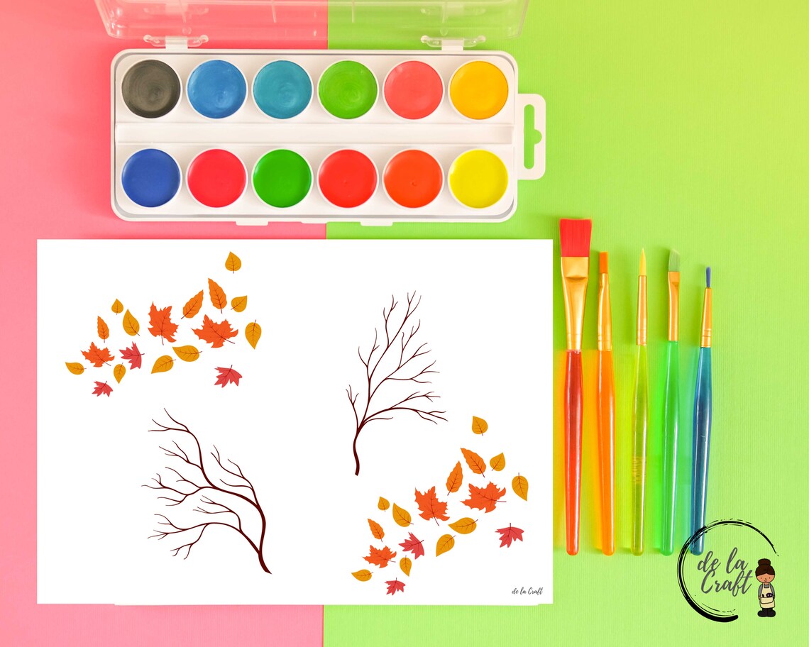 Autumn Leaf Handprint Art Craft Printable - Etsy