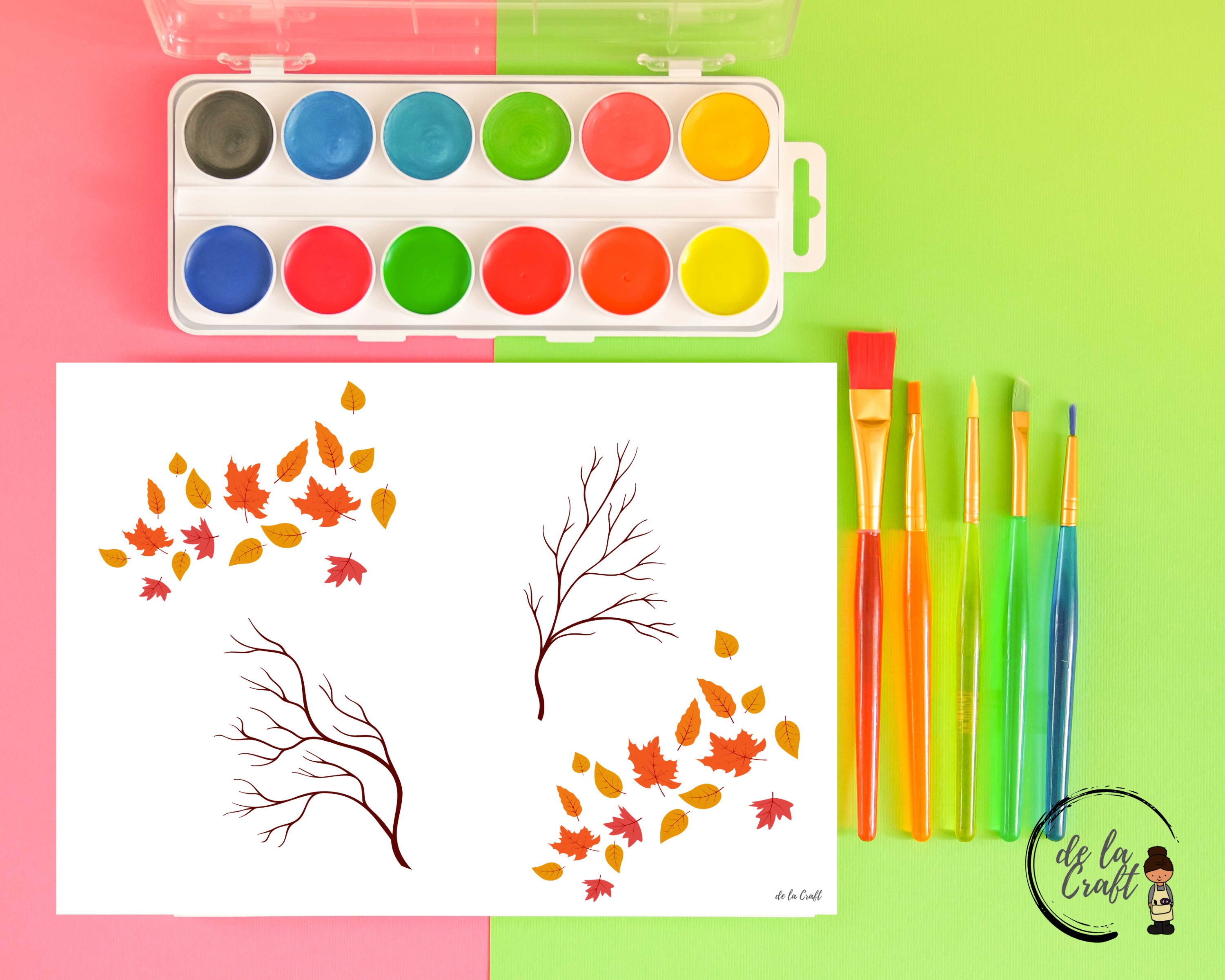 Autumn Leaf Handprint Art Craft Printable - Etsy