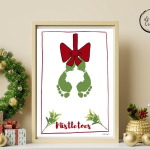 Christmas Handprint Footprint Art Craft Bundle, Printable Christmas ...