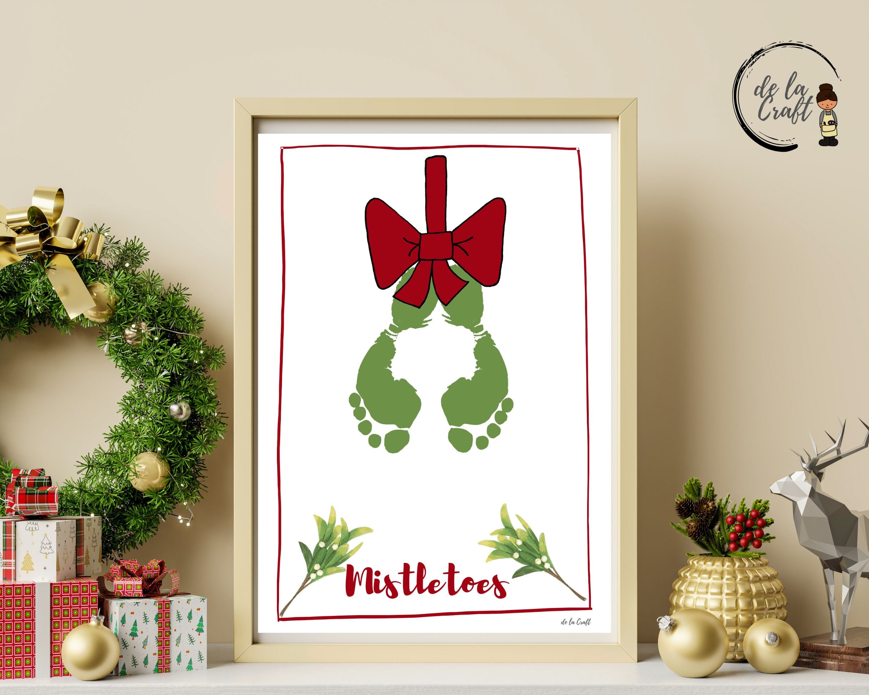 Christmas Handprint Footprint Art Craft Bundle, Printable Christmas ...