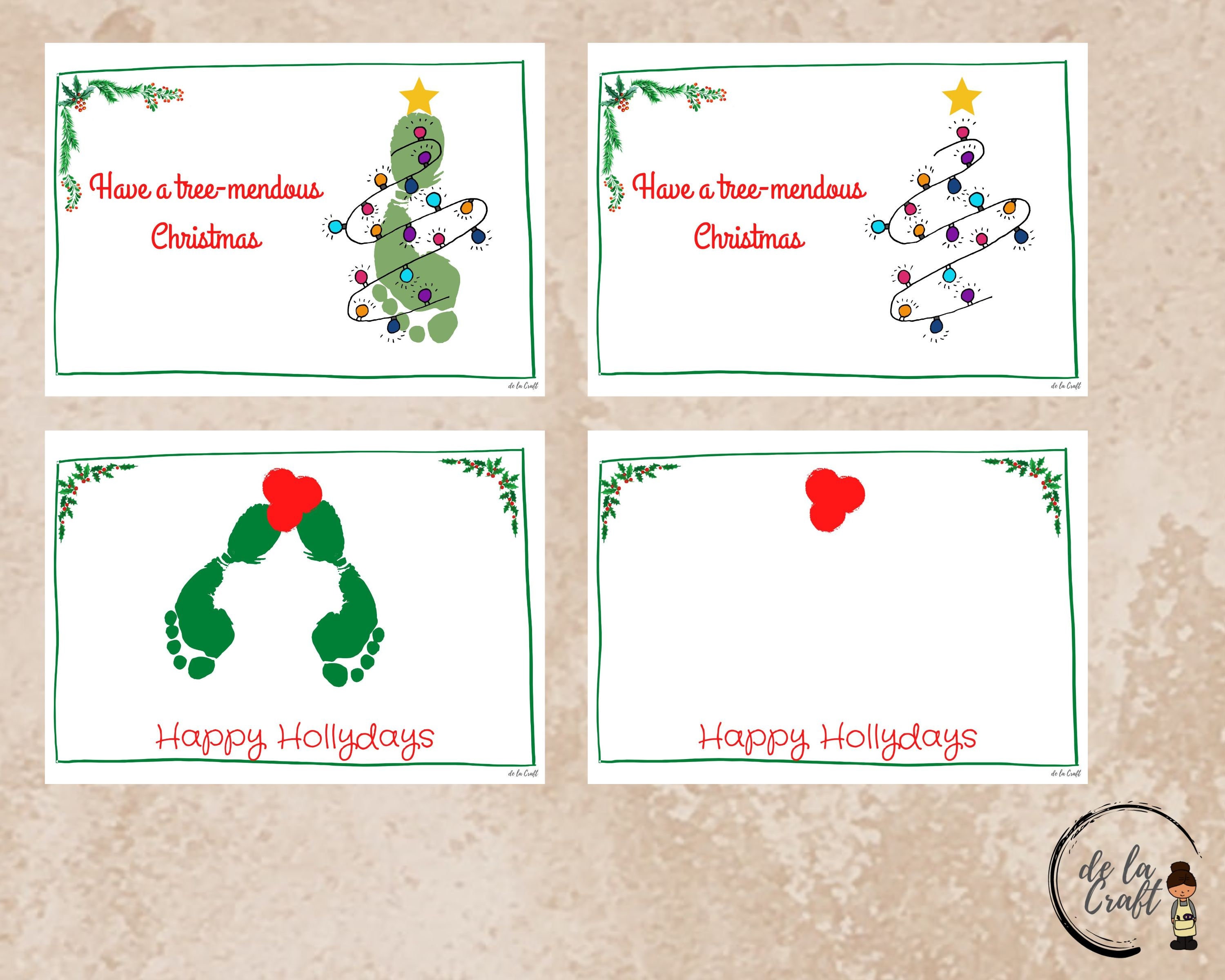 Christmas Handprint Footprint Art Craft Bundle, Printable Christmas ...