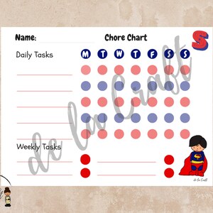 Editable Hero Chore Chart, Fillable Chore Chart Tracker - Etsy