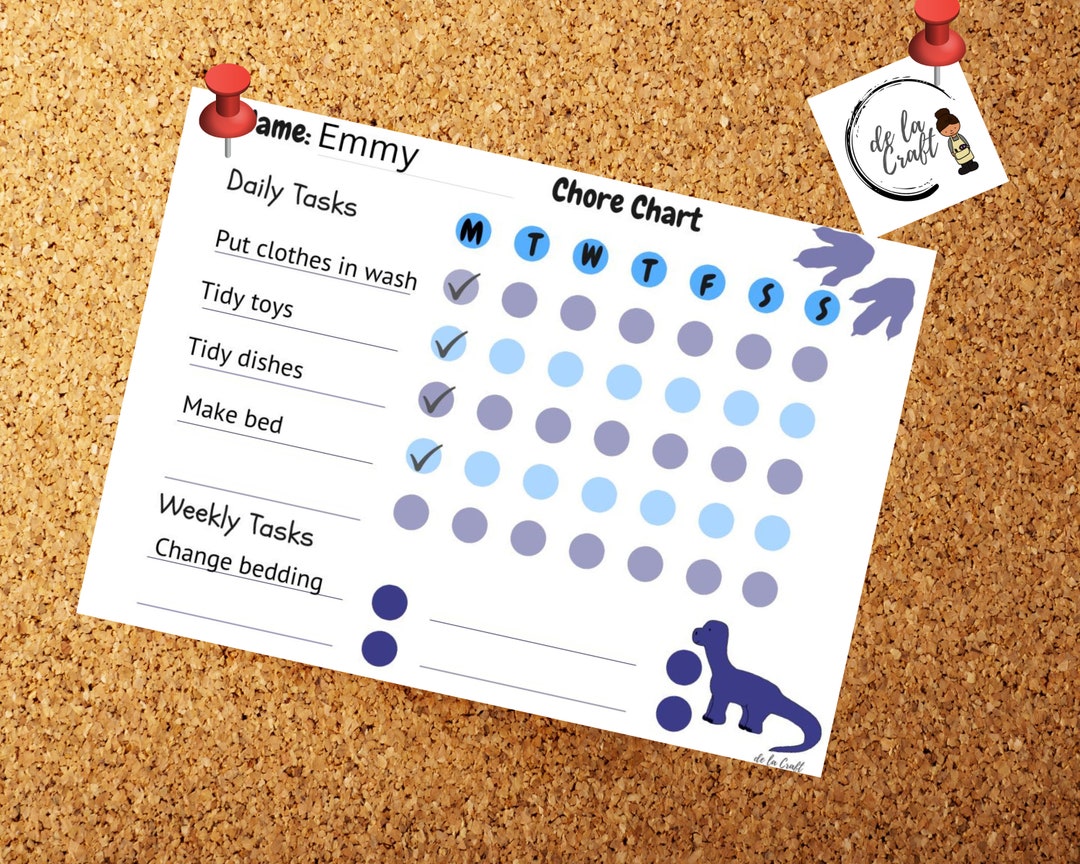 Editable Dinosaur Chore Chart, Fillable Chore Chart Tracker - Etsy