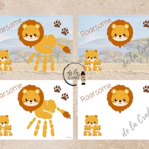 Lion Handprint Art Craft Printable - Etsy