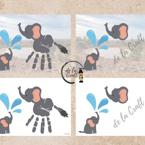 Elephant Handprint Art Craft Printable - Etsy