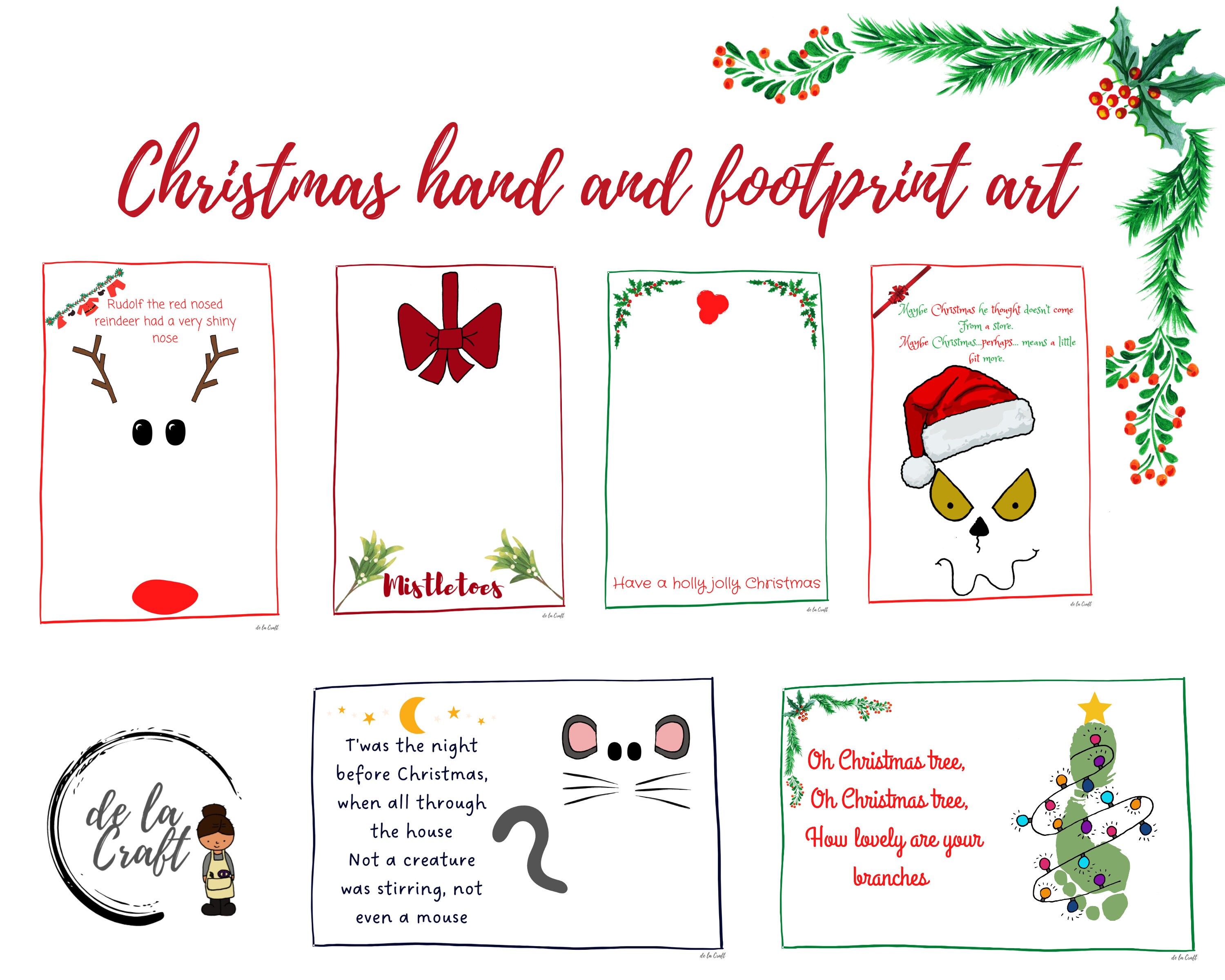 Grinch Footprint Craft - Etsy