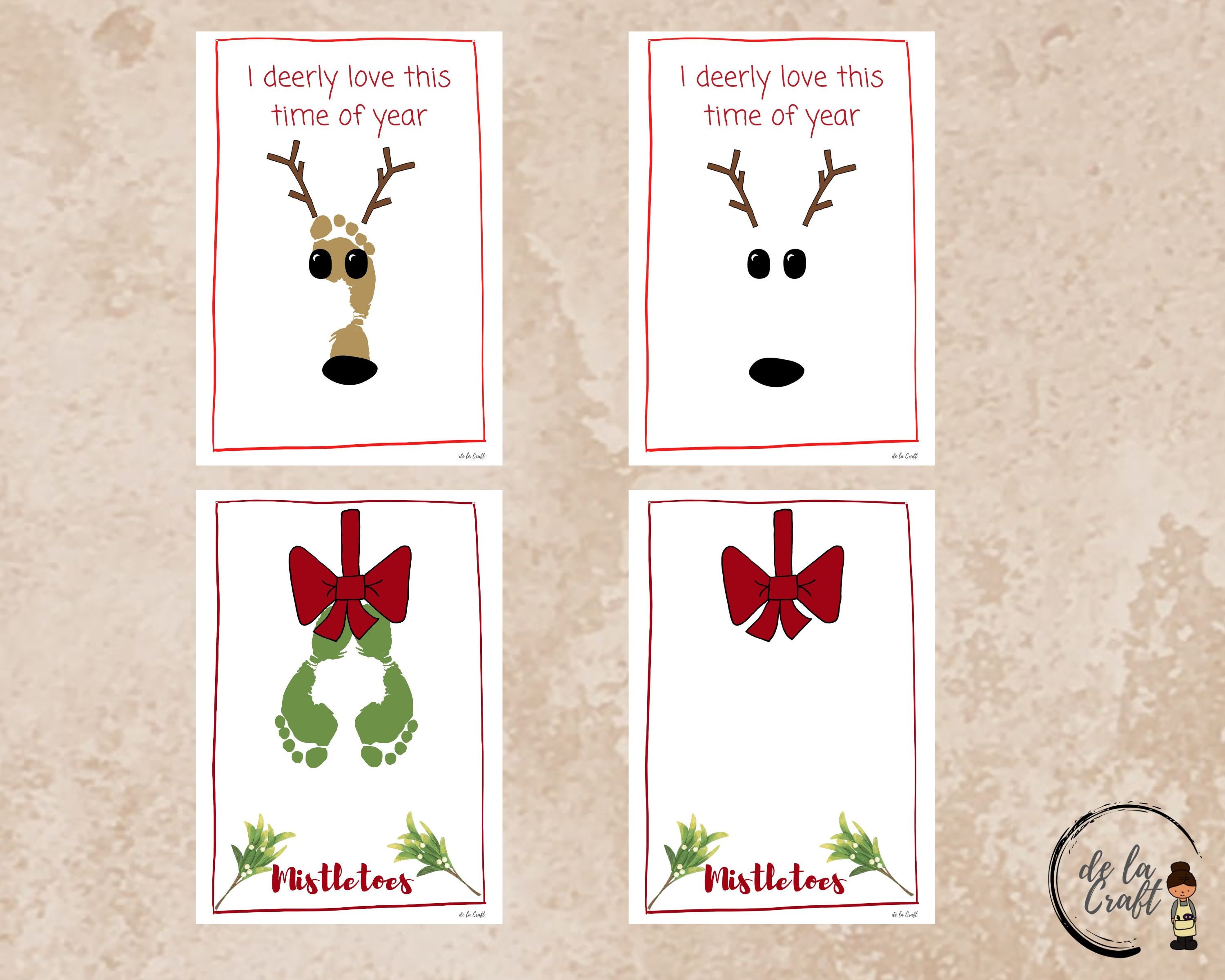 Christmas Handprint Footprint Art Craft Bundle, Printable Christmas ...