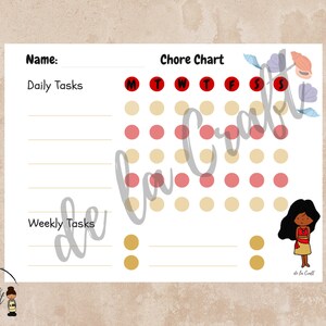 Editable Princess Chore Chart Fillable Chore Chart Tracker - Etsy