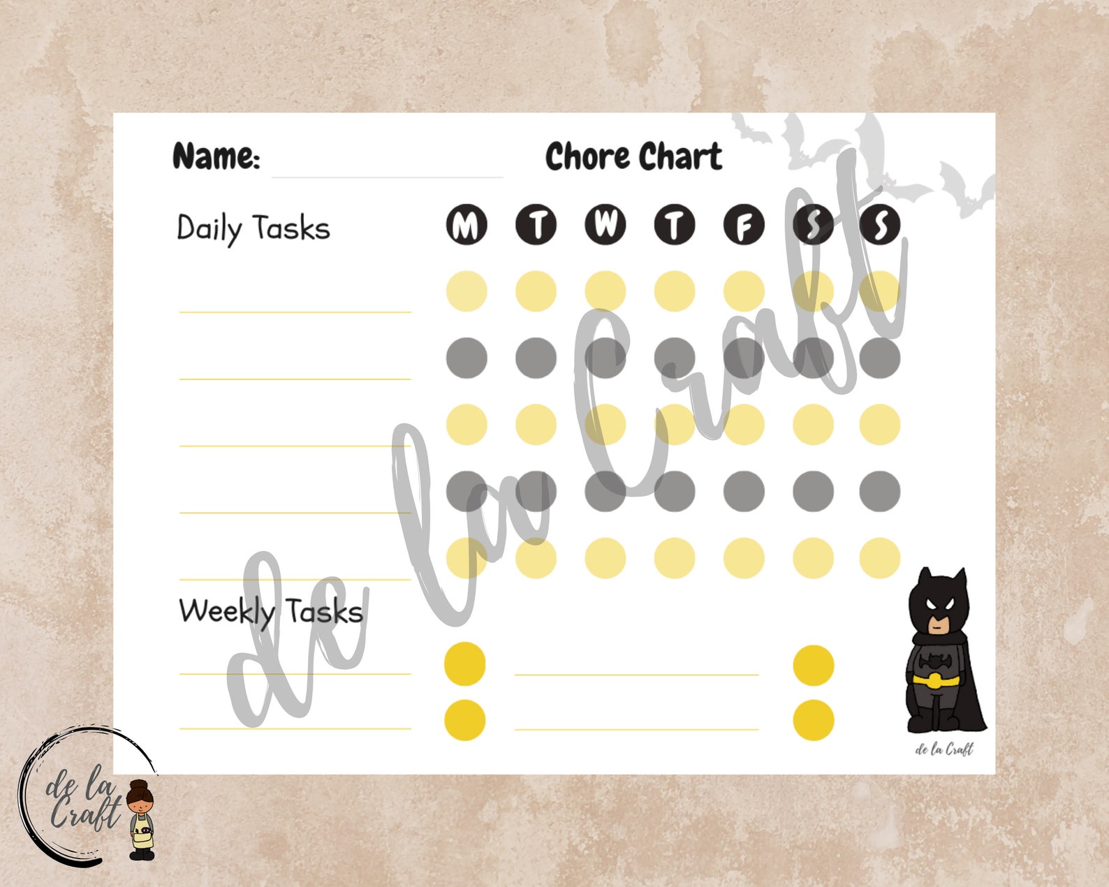 Editable Hero Chore Chart, Fillable Chore Chart Tracker - Etsy