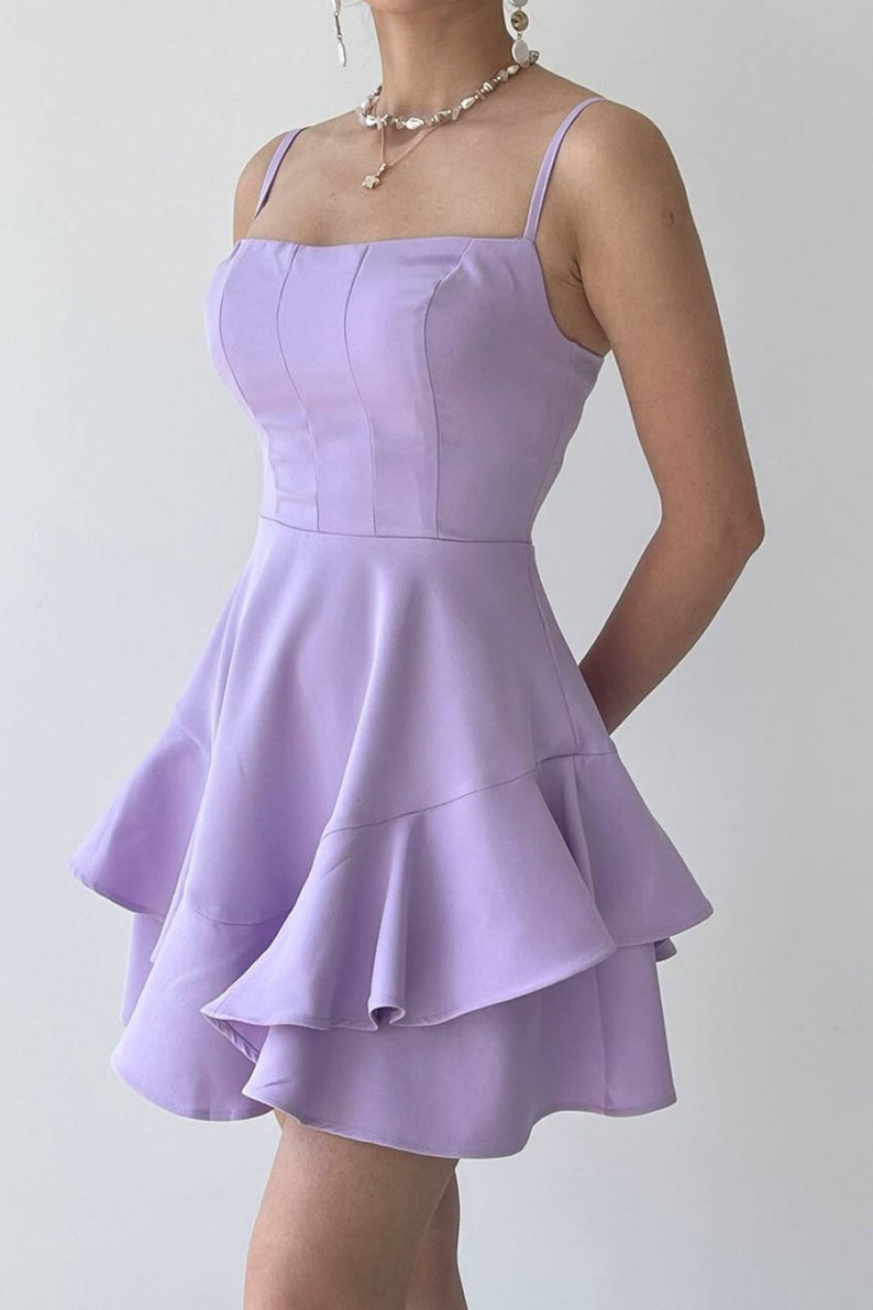Lilac Mini Summer Cocktail Fashion Dress Purple Aesthetic - Etsy