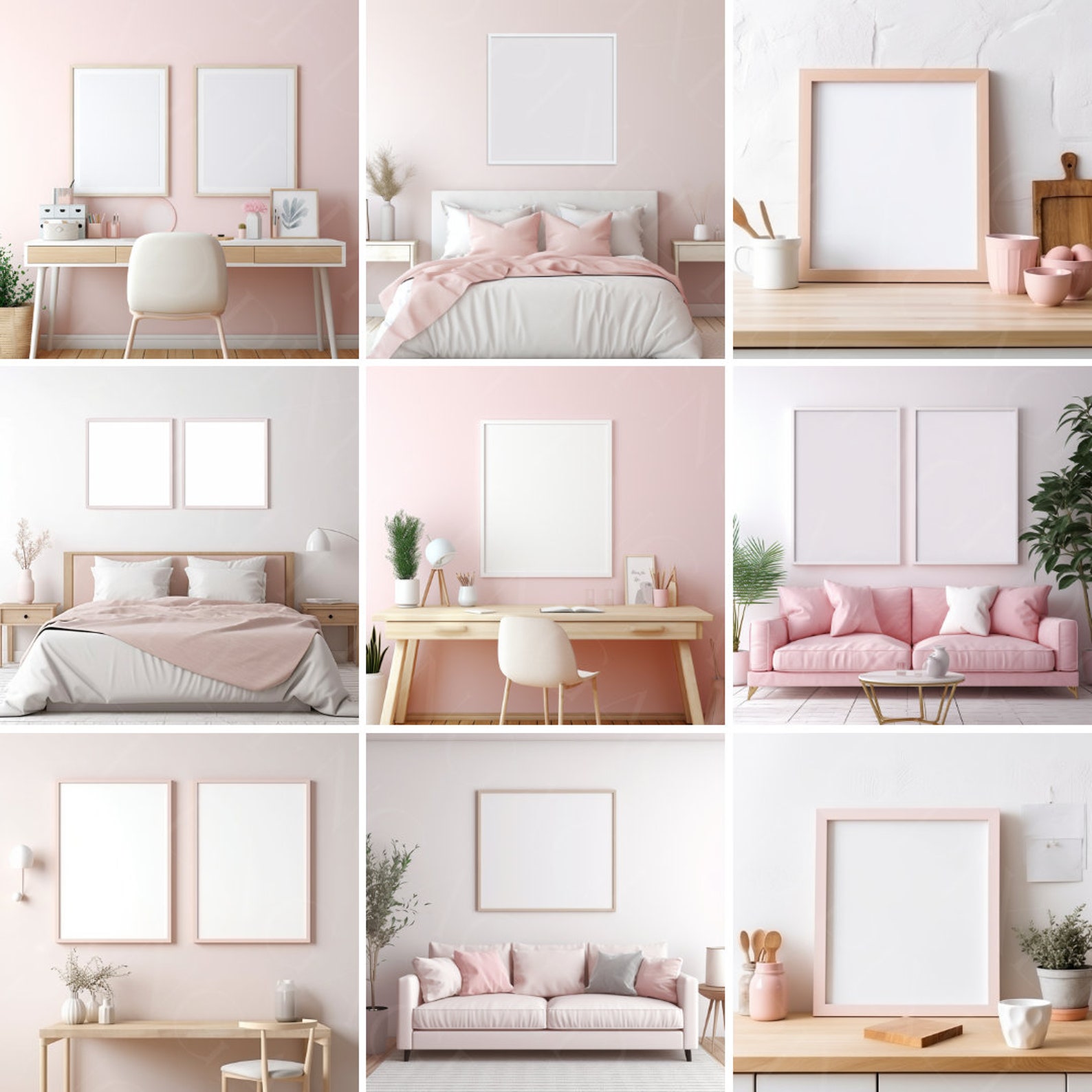18 Frames Mock-ups, Pink Frames Mockup, Frame Mockup, Mock up Bundle ...