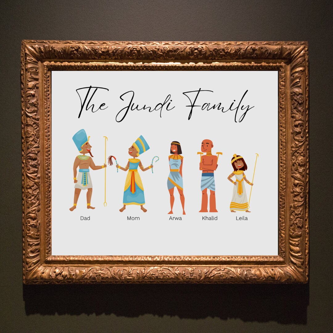 Personalized Egyptian Family Print, Custom Egyptian Inspired Family ...