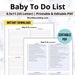 Baby to Do List Printable PDF, List of Things to Do Before Baby Arrives ...