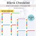 Multi-color Blank Checklist Printable PDF, Blank to Do List, Minimalist ...