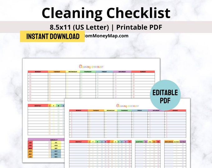 Housekeeping Checklist, Printable Template, Editable File, Cleaning ...