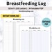 Breastfeeding Log Printable PDF, Feeding Log for Newborn, Breast Pump ...