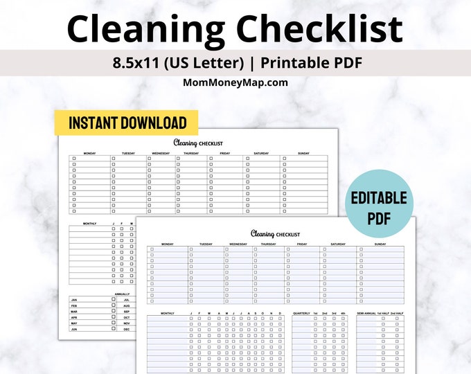 Housekeeping Checklist, Printable Template, Editable File, Cleaning ...