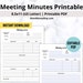 Meeting Minutes Printable PDF, Editable Agenda and Minutes, Meeting ...