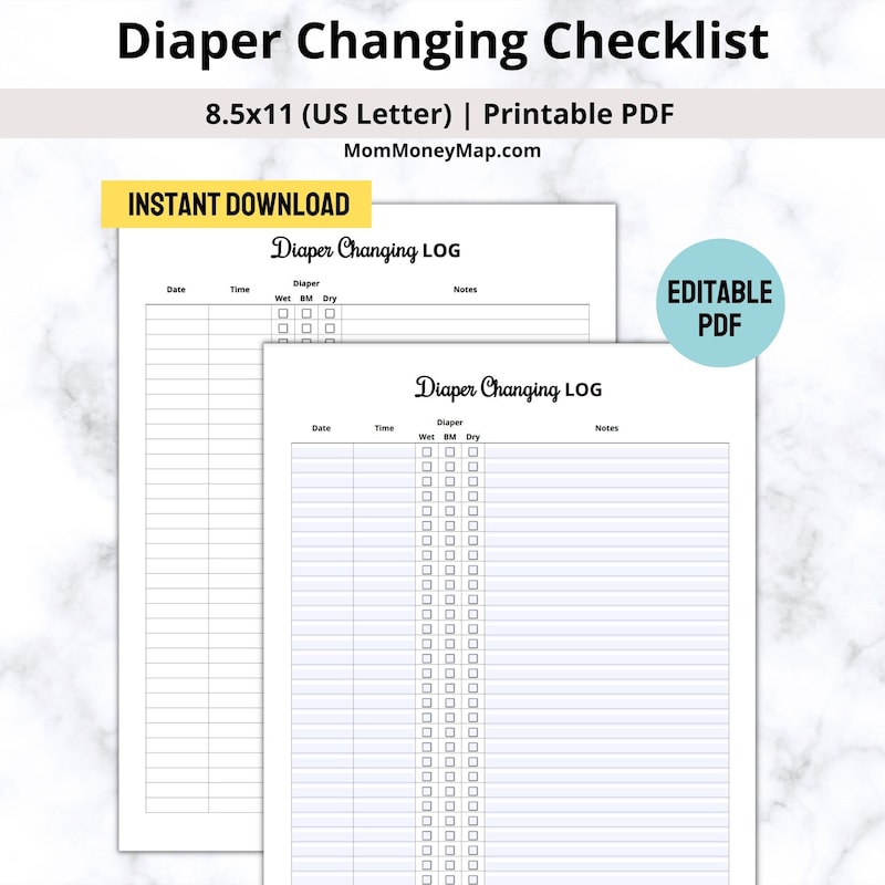 Diaper Change Log - Etsy