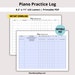 Piano Practice Log Printable PDF, Piano Lessons Log Sheet, Piano ...