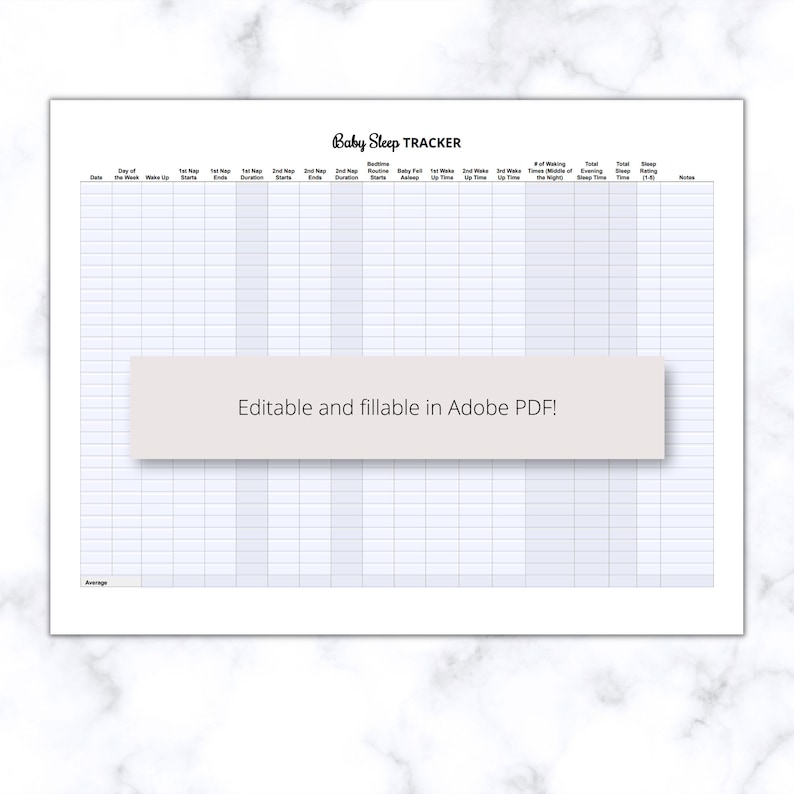 Baby Sleep Tracker Printable PDF, Newborn Sleep Schedule Tracker, Baby ...