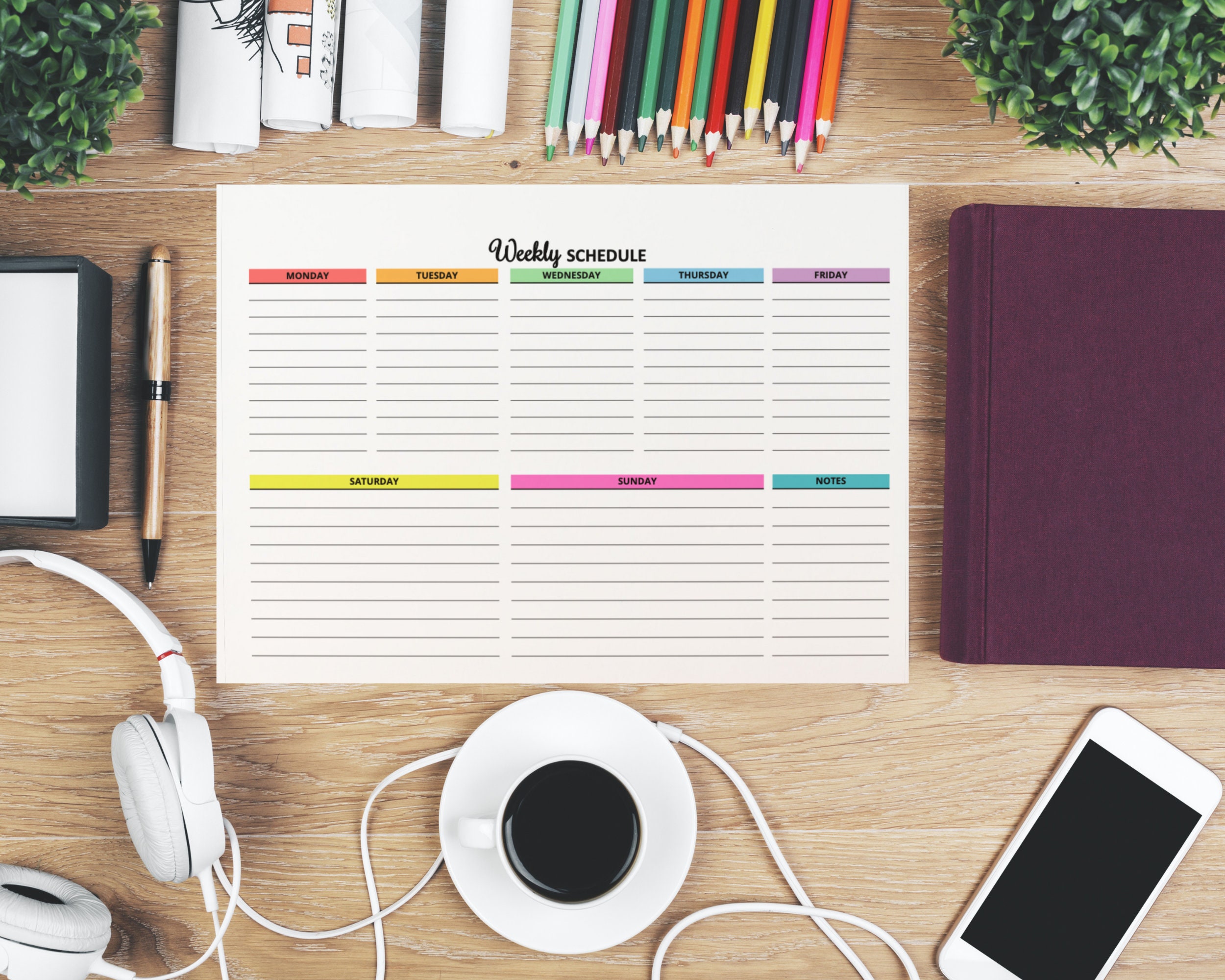 Kids Weekly Schedule Printable PDF Kids Weekly Planner - Etsy