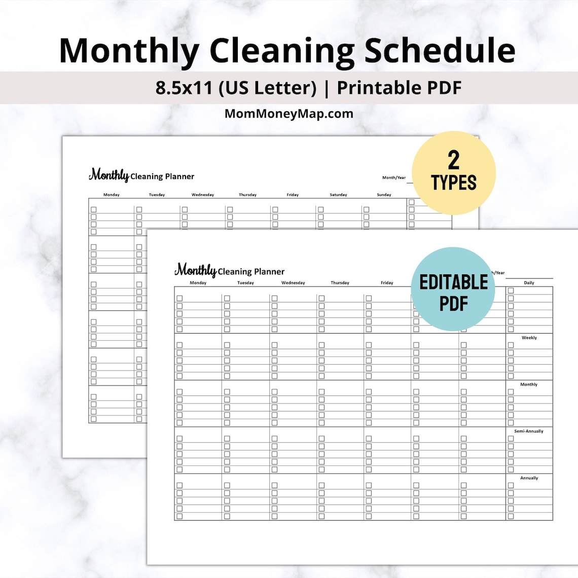 Monthly Cleaning Printable PDF, Monthly Deep Cleaning Checklist ...