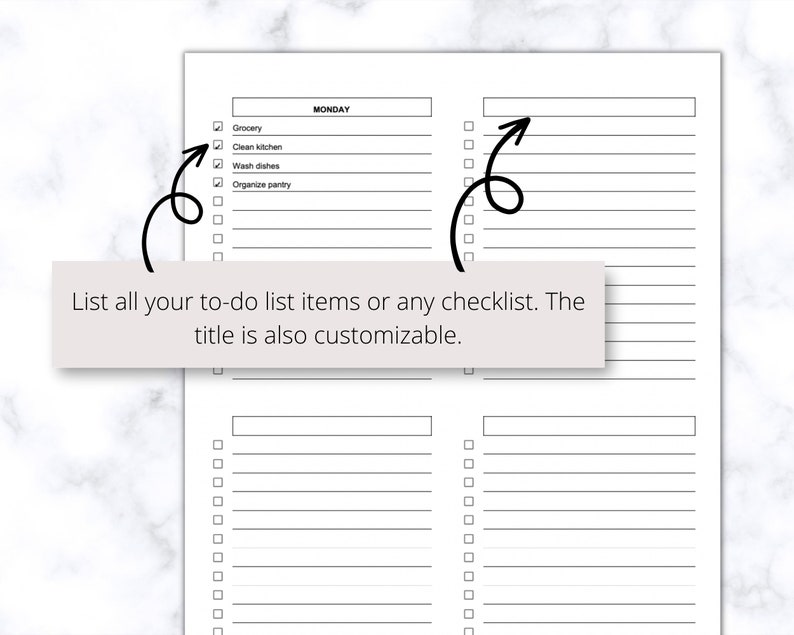 Blank Checklist Printable PDF, Blank to Do List, Minimalist to Do List ...
