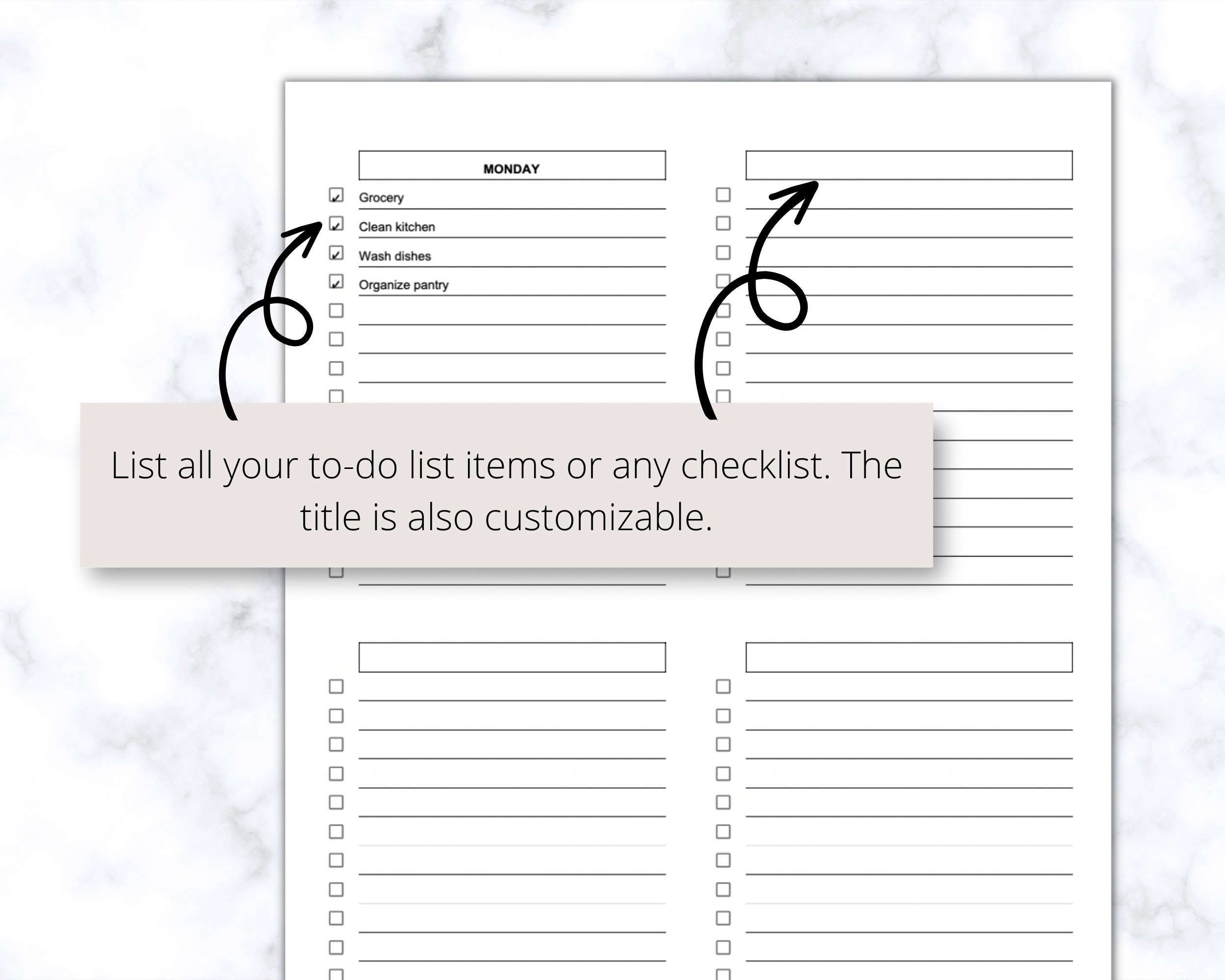 Blank Checklist Printable PDF, Blank to Do List, Minimalist to Do List, Basic Checklist, Basic ...