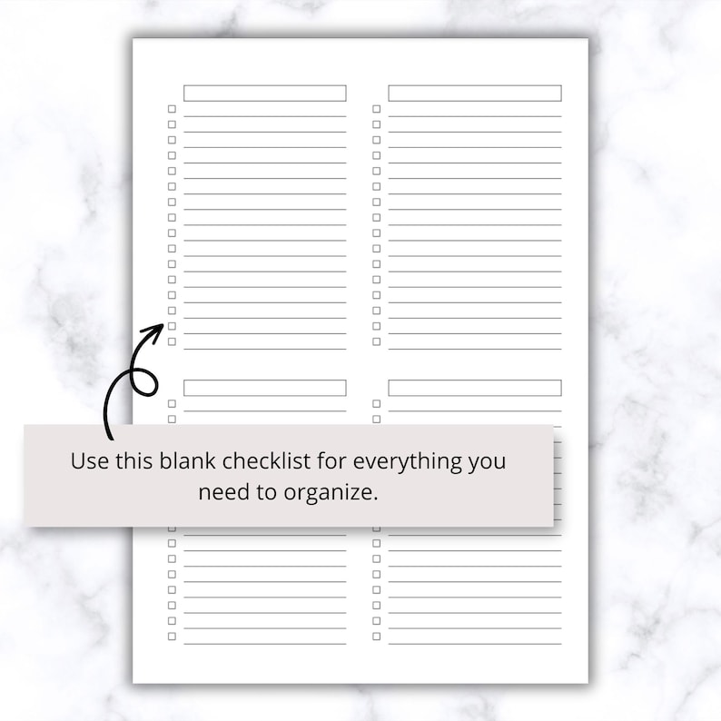 Blank Checklist Printable PDF A4, Blank to Do List PDF A4, Minimalist ...