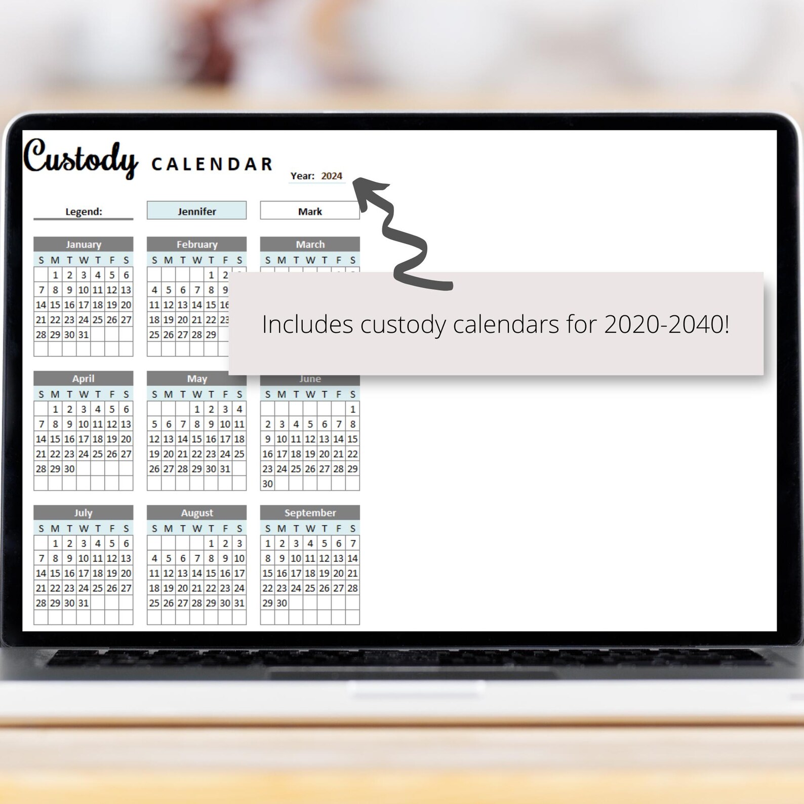 Co-parenting Planner Excel Spreadsheet, Child Custody Planner, Healthy ...