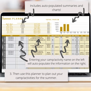 Summer Camp Planner Google Sheets Spreadsheet (14 Weeks), Summer Camp ...