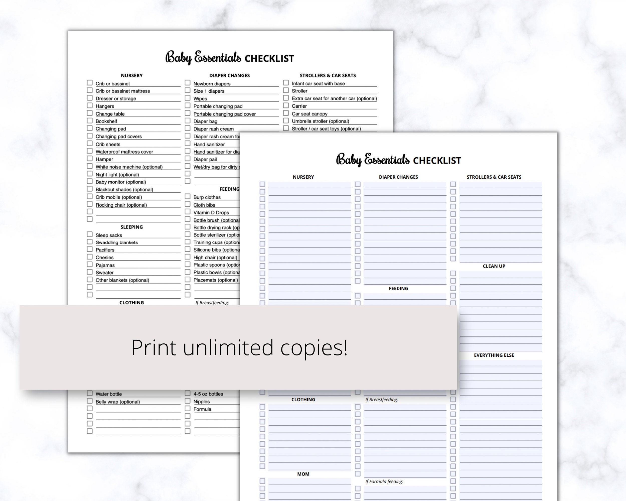 Baby Essentials Checklist Printable PDF, Newborn Checklist, Baby Must ...