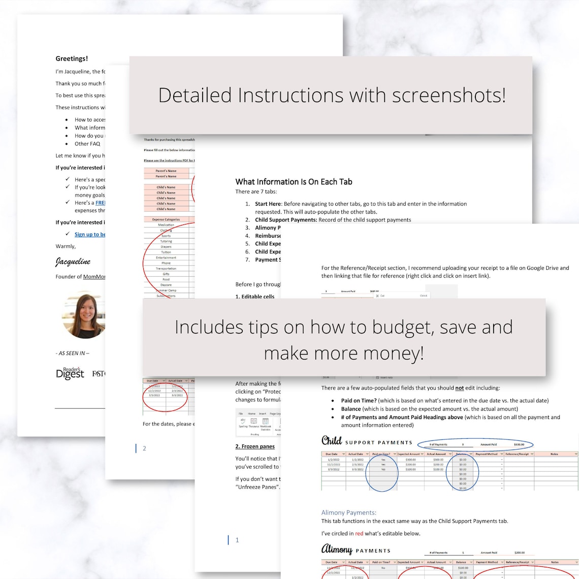 Child Custody Planner Excel Spreadsheet for Divorce Planning, Child ...