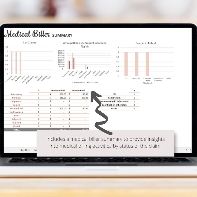 Medical Biller Tracker Excel Spreadsheet, Medical Expense Records ...