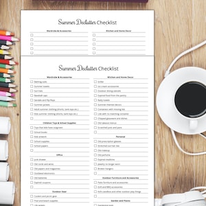 Summer Declutter Checklist Printable PDF, Summer Decluttering Guide ...