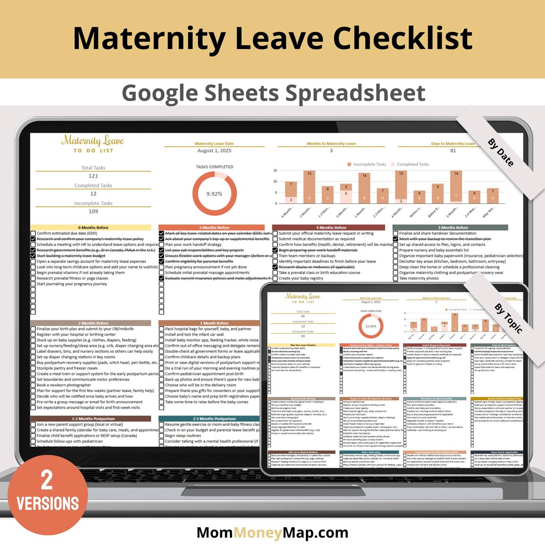 Maternity Leave Checklist Google Sheets Spreadsheet,pregnancy Leave ...