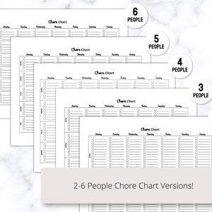 Chore Chart Printable PDF for Family or Adults, Daily Weekly Chore ...