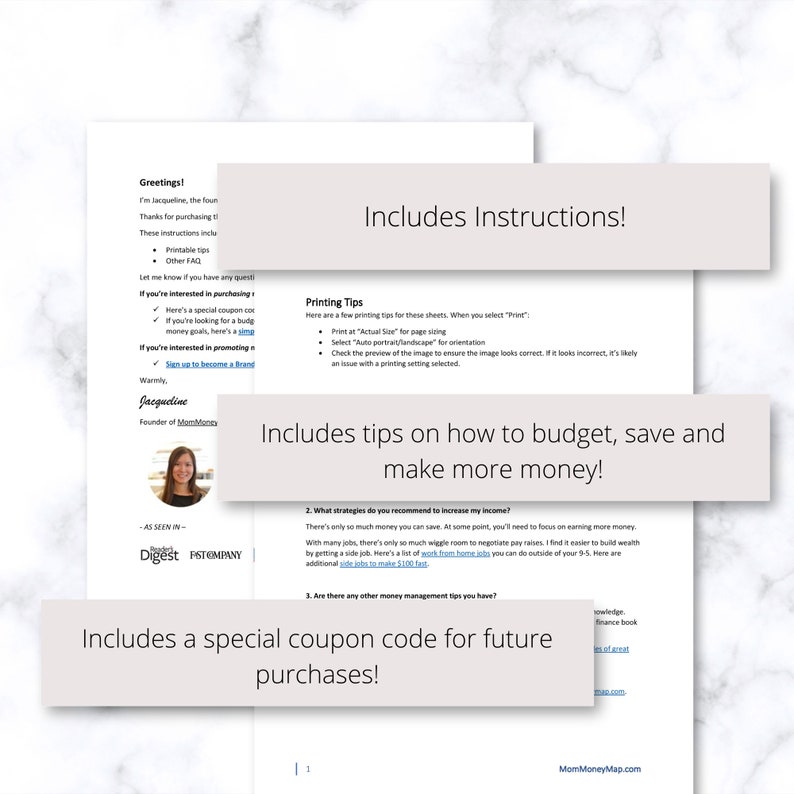 Monthly Budget Printable PDF, Simple Budget Template PDF, Budget ...