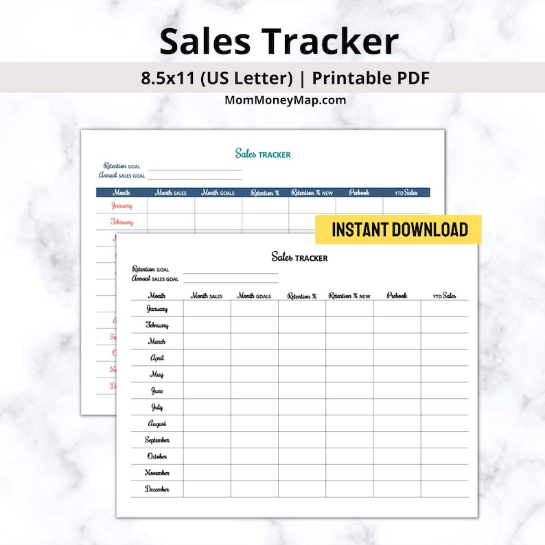 Sales Tracker Printable PDF, Monthly Sales Tracker, Sales Map Tracker, Sales Activity Template ...