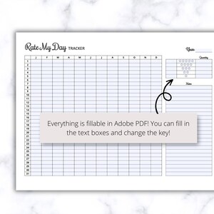 Rate My Day Tracker Printable PDF, Daily Self-reflection Printable ...