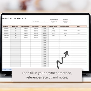 Child Support Payment Tracker Google Sheet Spreadsheet, Child Expense ...