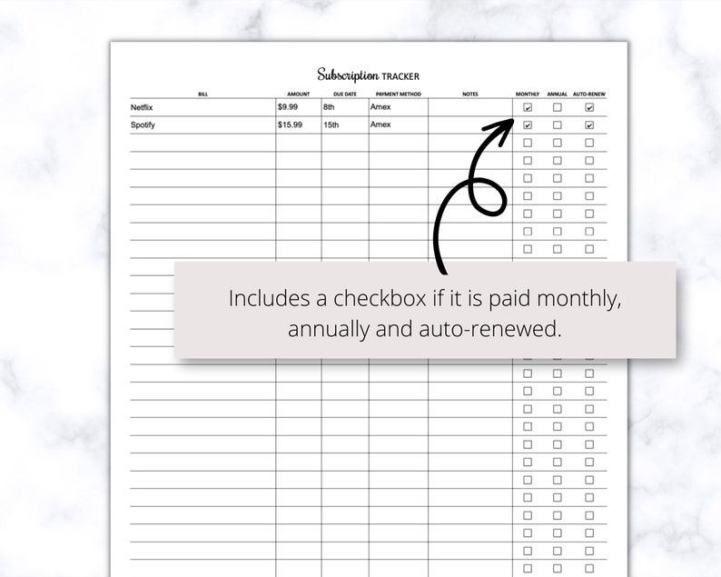 Subscription Tracker Printable PDF, Track Your Monthly Subscriptions ...