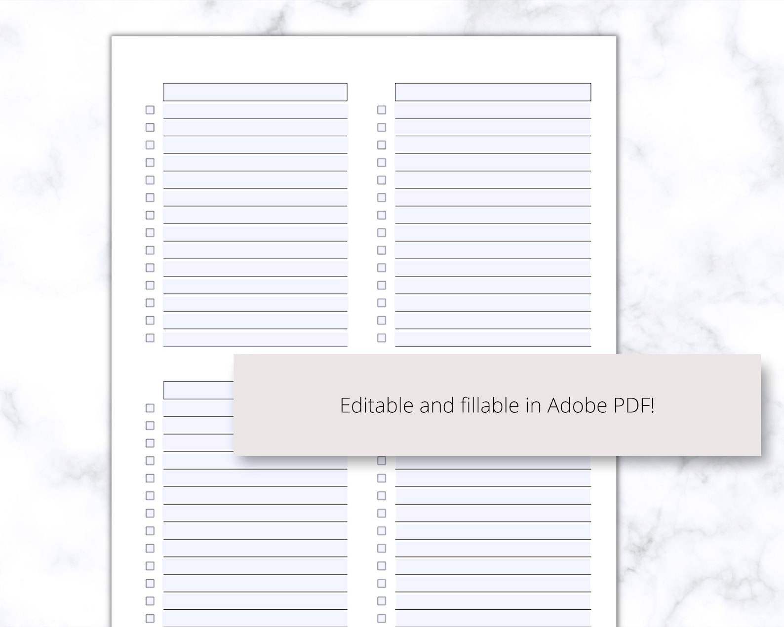 Blank Checklist Printable PDF, Blank to Do List, Minimalist to Do List ...