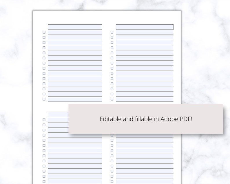 Blank Checklist Printable PDF, Blank to Do List, Minimalist to Do List ...