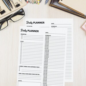 Editable Daily Planner Printable PDF, Daily Organizer, Productivity ...