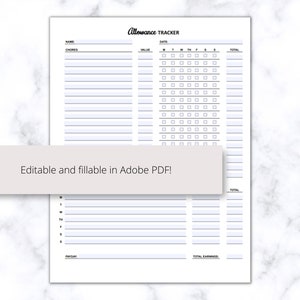 Weekly Allowance Tracker Printable PDF, Allowance Tracker for Kids ...